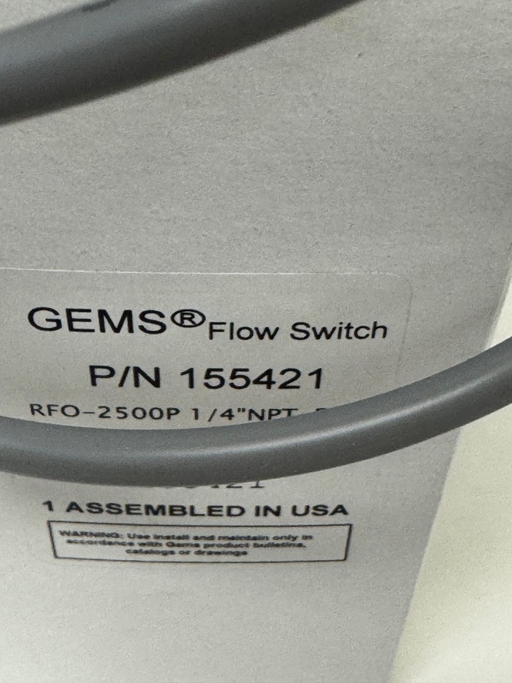 Gems Sensors Rfo 155421 Flow Rate Monitor Rotor 5 Gpm Max sensor | eBay