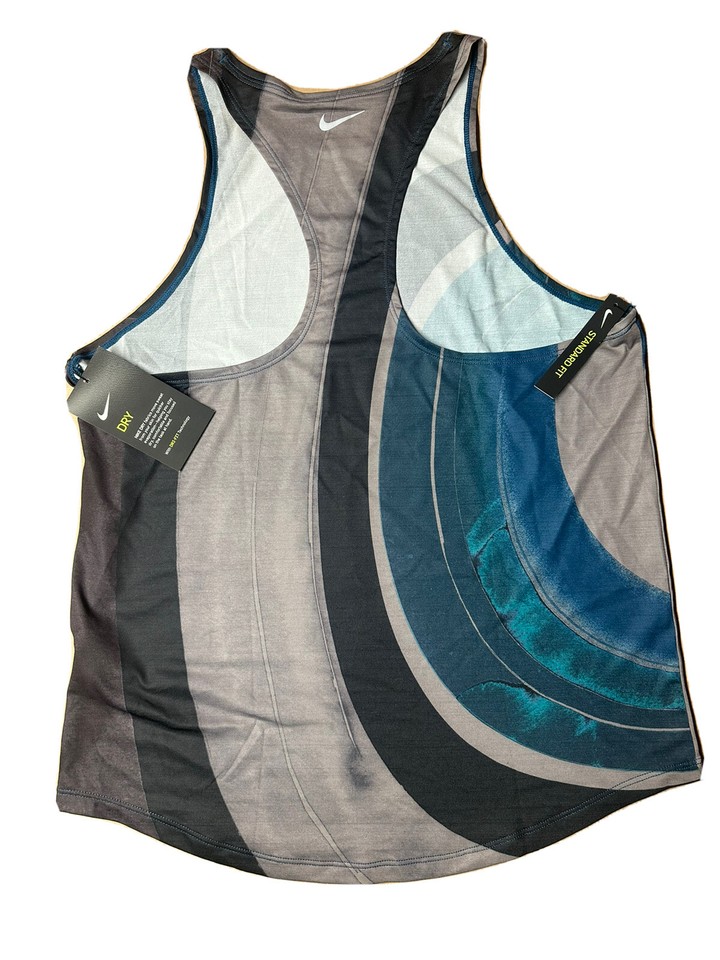 Nike Women's Running Tank Gray Print Racerback Singlet Sz Small AT7853 ...