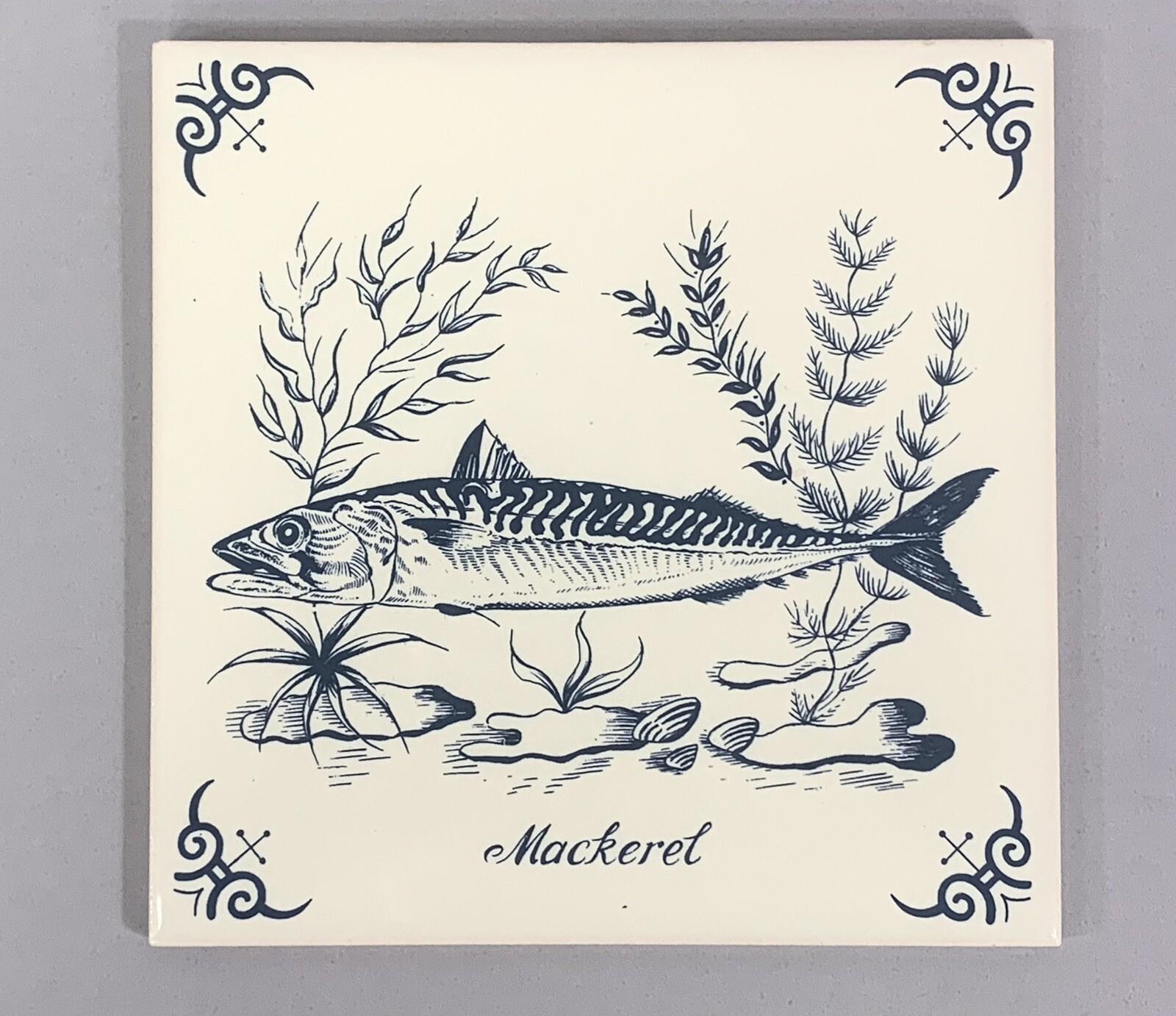 Set of 5 Royal Mosa Holland Fish Theme Blue & White Tile Art 6” | eBay