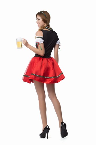 Women's German Bavarian Dirndls Beer Wench Costume Oktoberfest Fancy ...
