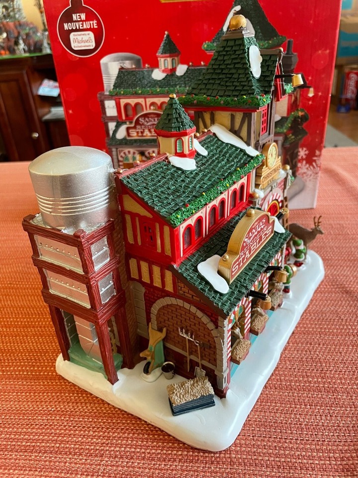 Lemax Christmas Village "Santa's Reindeer Stables" Brand New Lighted Collectible | eBay