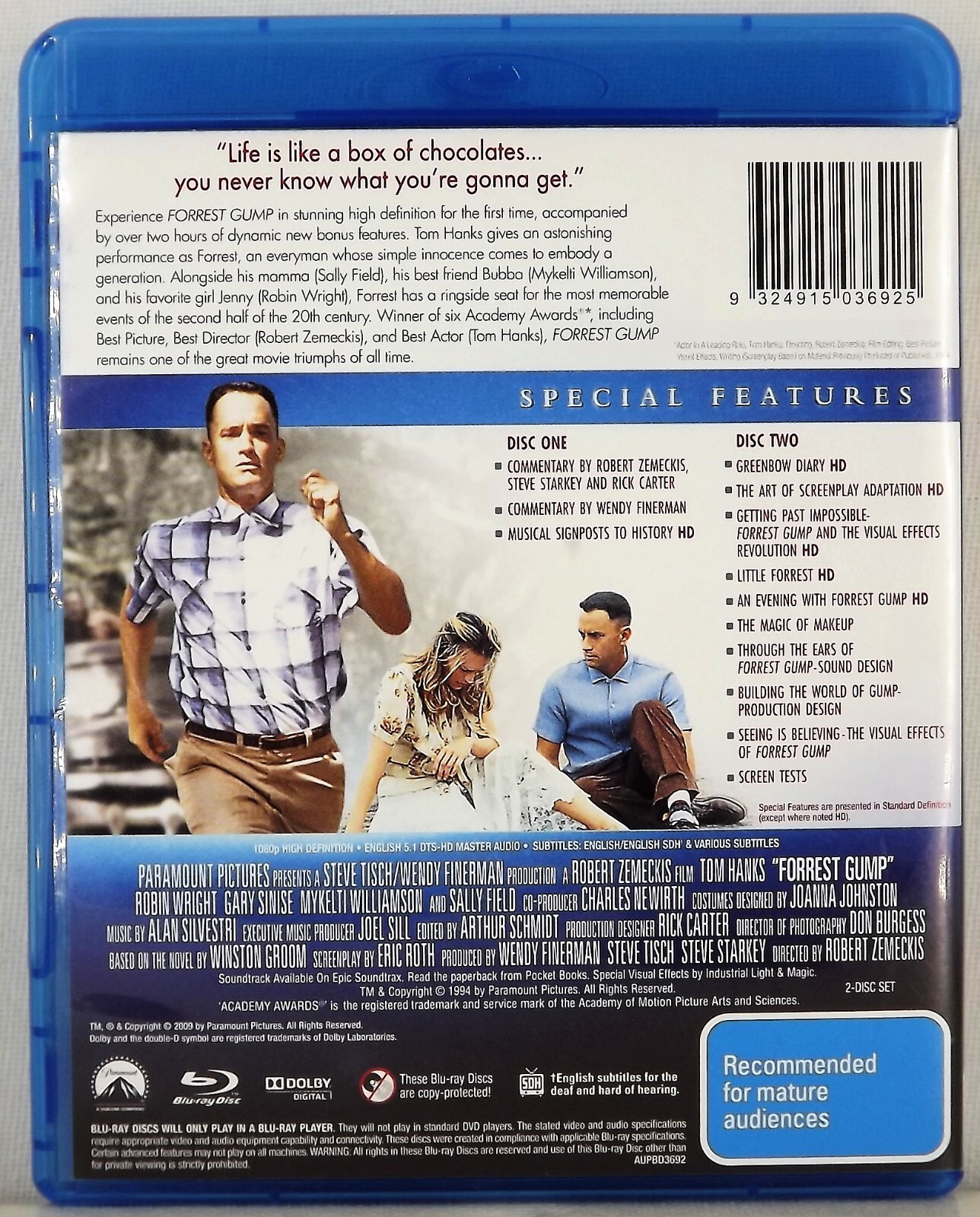 FORREST GUMP ---- ( Blu-ray, 2 Disc Set ) 9324915036925 | eBay Australia
