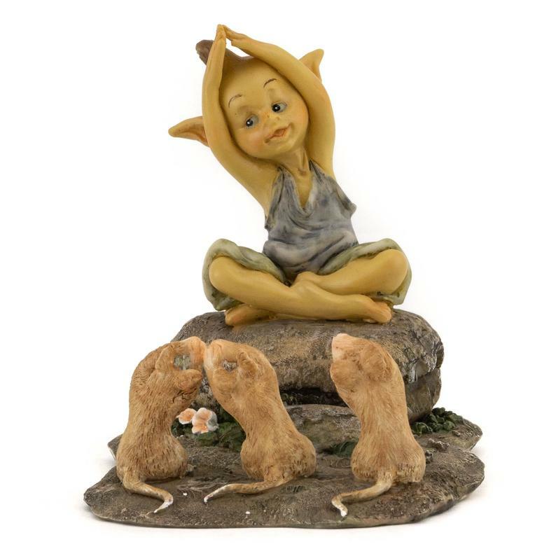 Pixie Leading Yoga Class to Mice TO 4897 Miniature Fairy Garden | eBay