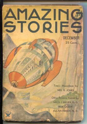 PULP: Amazing Stories 12/1933-Teck-Rocket cover-Pulp stories by Staton ...