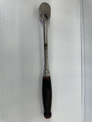 Snap On 3/8” Drive 12” Long Ratchet FHL80 Red & Black Soft Grip Handle ...
