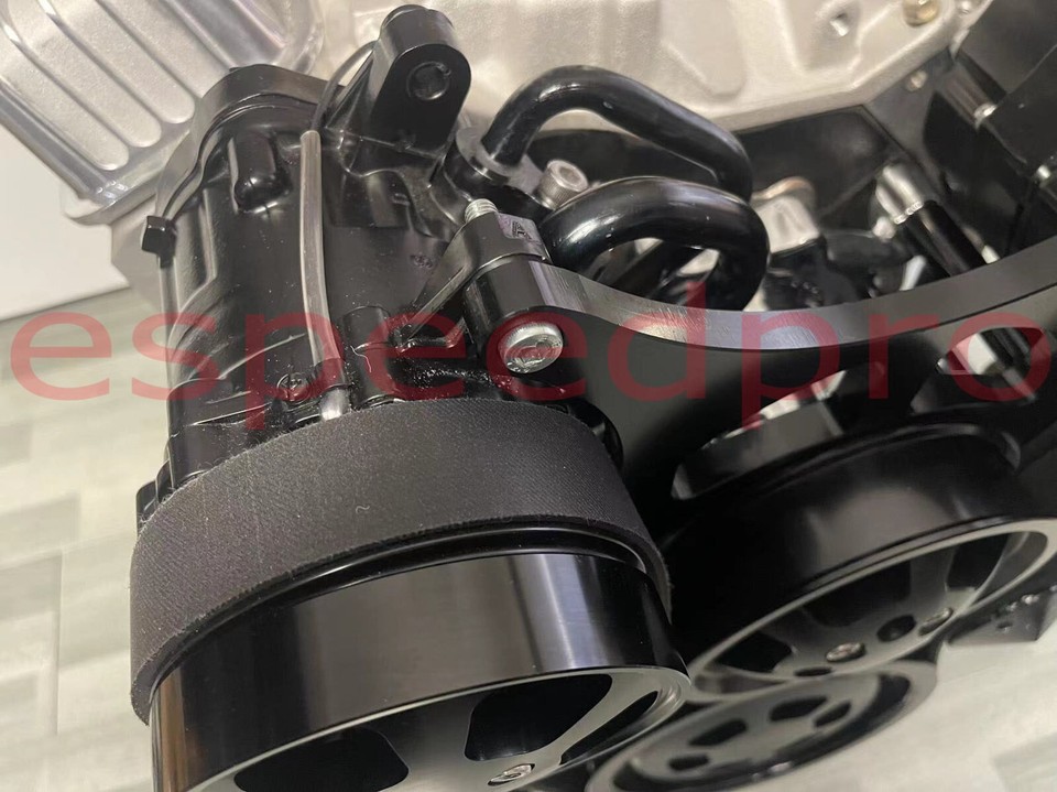 Black SBC Serpentine Front Runner Pulley Drive Kit BELT /PULLEYS ...