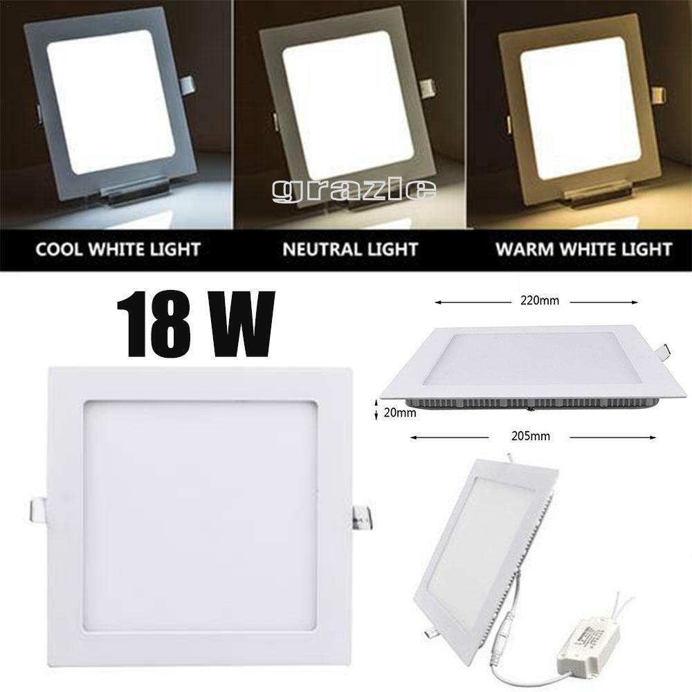 2X LED Recessed Light Panel Ceiling Down Light Ultra Slim Round Square ...