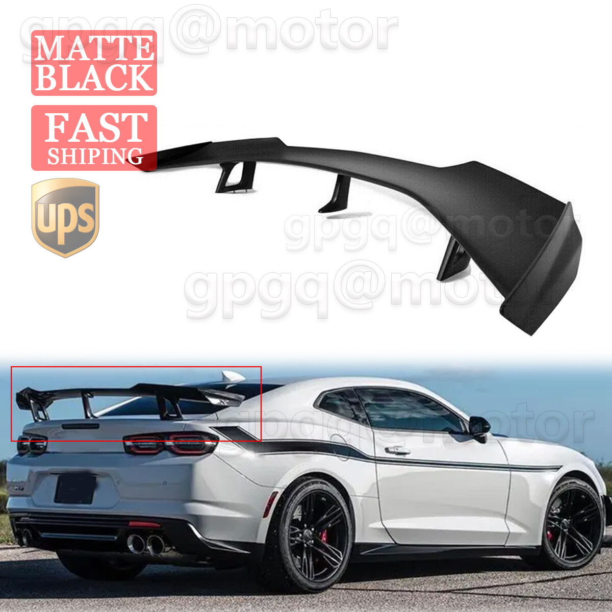 For Chevy Camaro ZL1 1LE Style LT RS SS 2016-2022 Matte Black Trunk ...