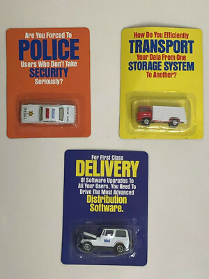 1995 Computer Associates Diecast Model Cars (3) - Police Truck Mail CA ...