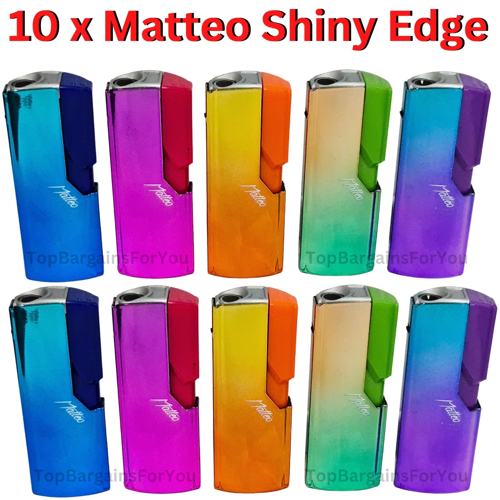 MATTEO Jet Lighters Set SHINY EDGE Premium Design Windproof Gas ...