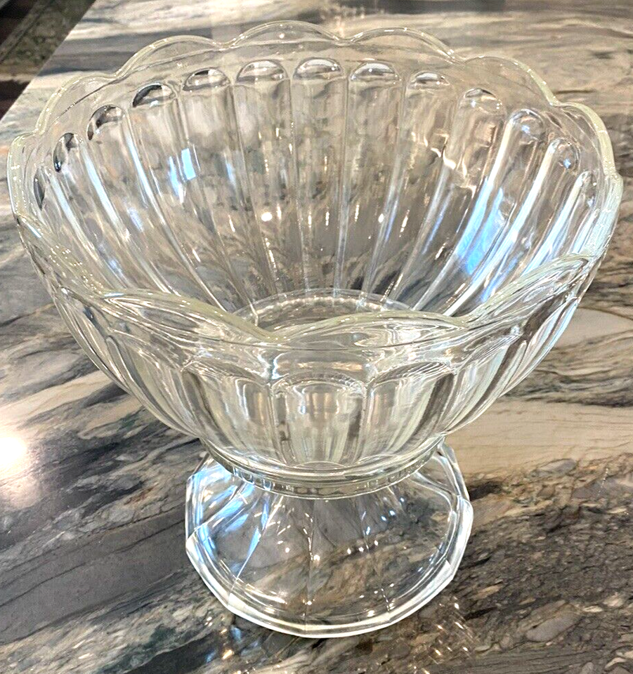 Vintage Heisey Colonial Crystal Clear Glass Punch Bowl on Stand 1950's ...