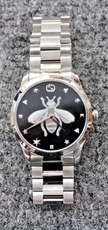 Gucci G-Timeless w/ Bee Black Dial Stainless Steel Men's Watch ...