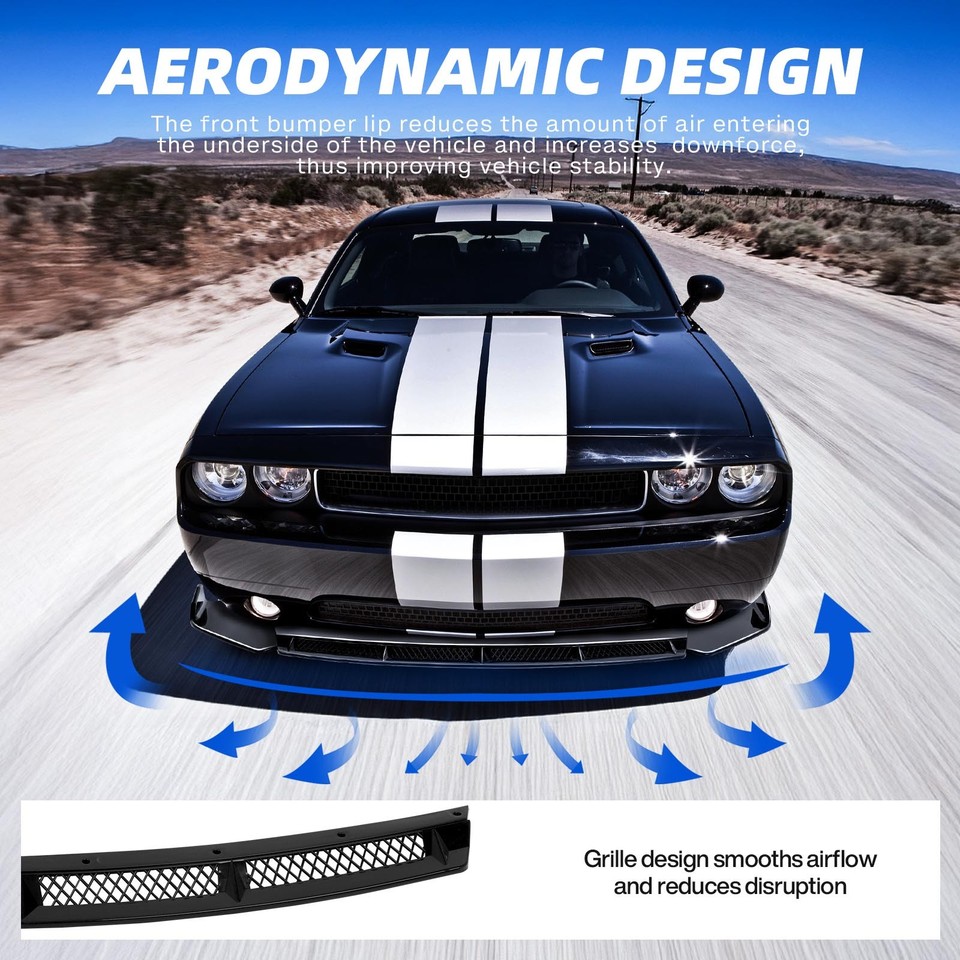 For Chevrolet Malibu Gloss Black Car Front Bumper Spoiler Lip Splitter ...