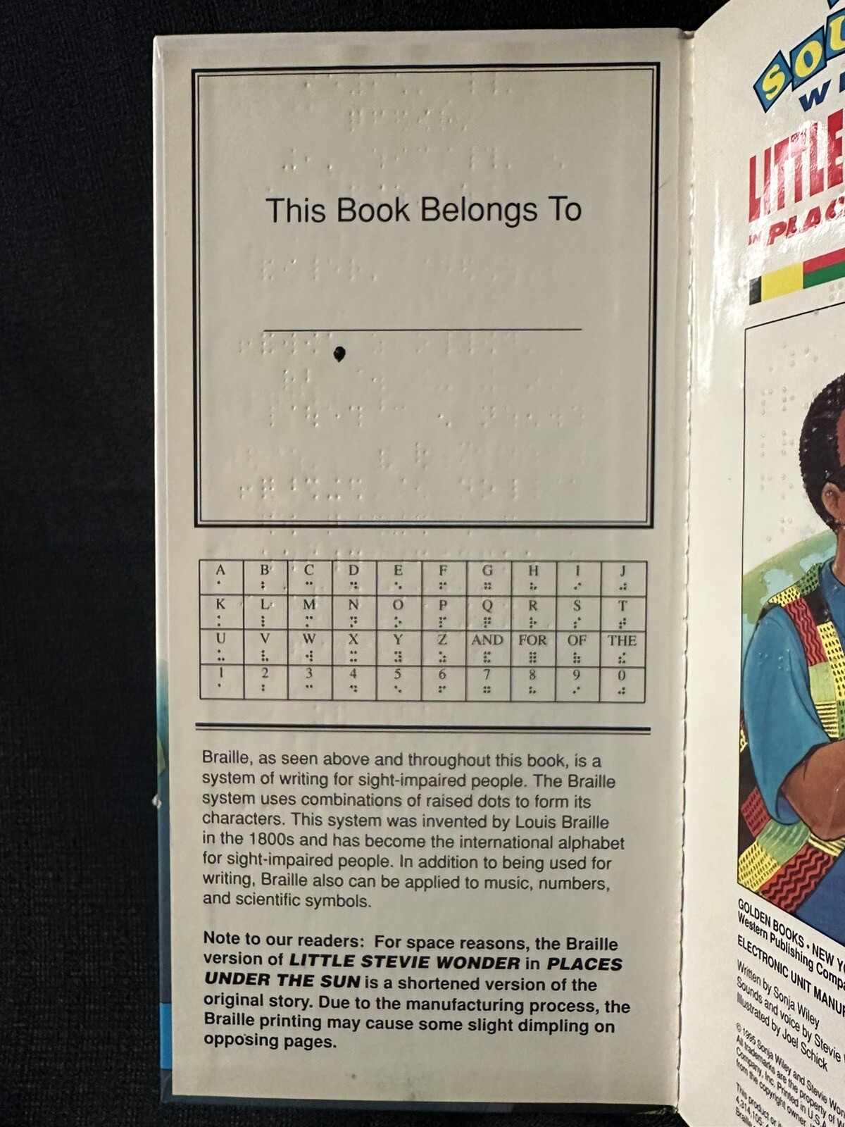 Golden sound story Book with Braille Little Stevie Wonder Electronic ...