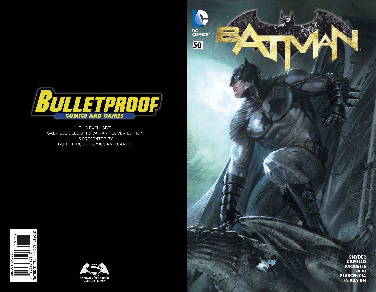 BATMAN 50 SUPERMAN 50 GABRIELLE DELL OTTO BULLETPROOF COLOR VARIANT 2 ...