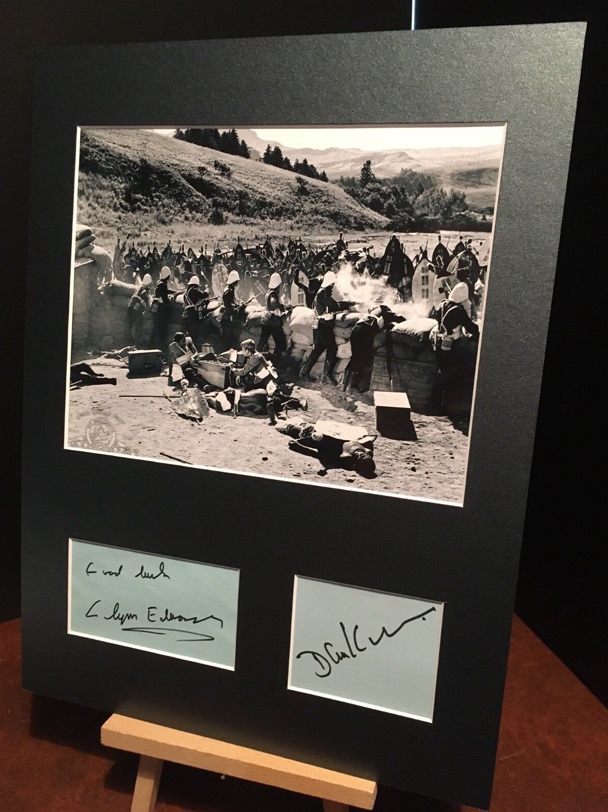 DAVID KERNAN GLYNN EDWARDS Zulu Genuine Authentic Signed 16x12 Display ...