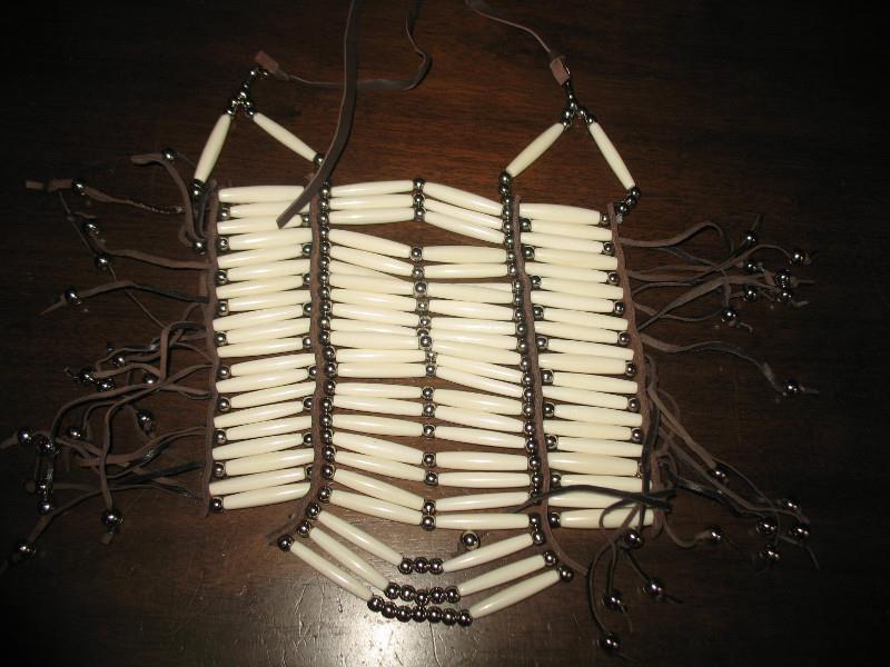 Buffalo Hair Pipe Bone Choker Breast Plate Native American Regalia Half ...