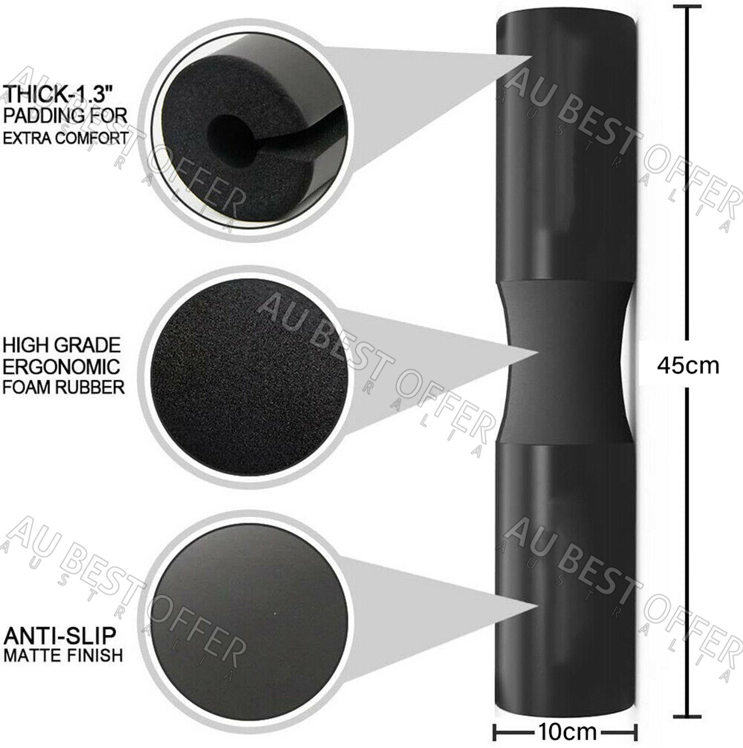 Barbell Pad Fitness Gym Shoulder Weight Bar Weightlifting Support AU | eBay