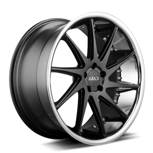 4 Azad 22 inch Wheels Rims 5X108 Staggered Semi Black Chrome Lip | eBay