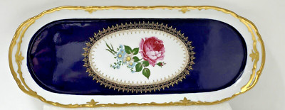 Vintage REICHENBACH 15" Porcelain 24k & Echt Kobalt Baroque Serving ...