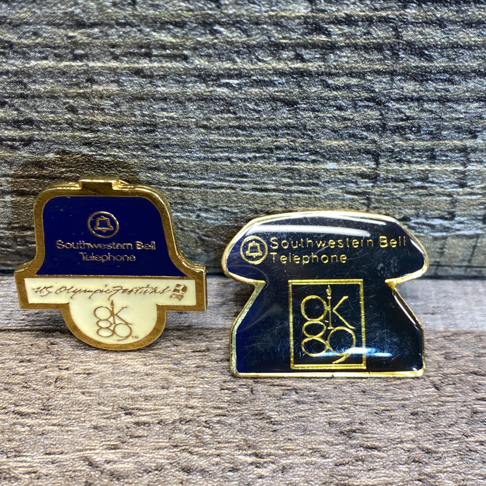 2 Southwestern Bell US Olympic Festival Oklahoma OK 89 Souvenir Lapel ...
