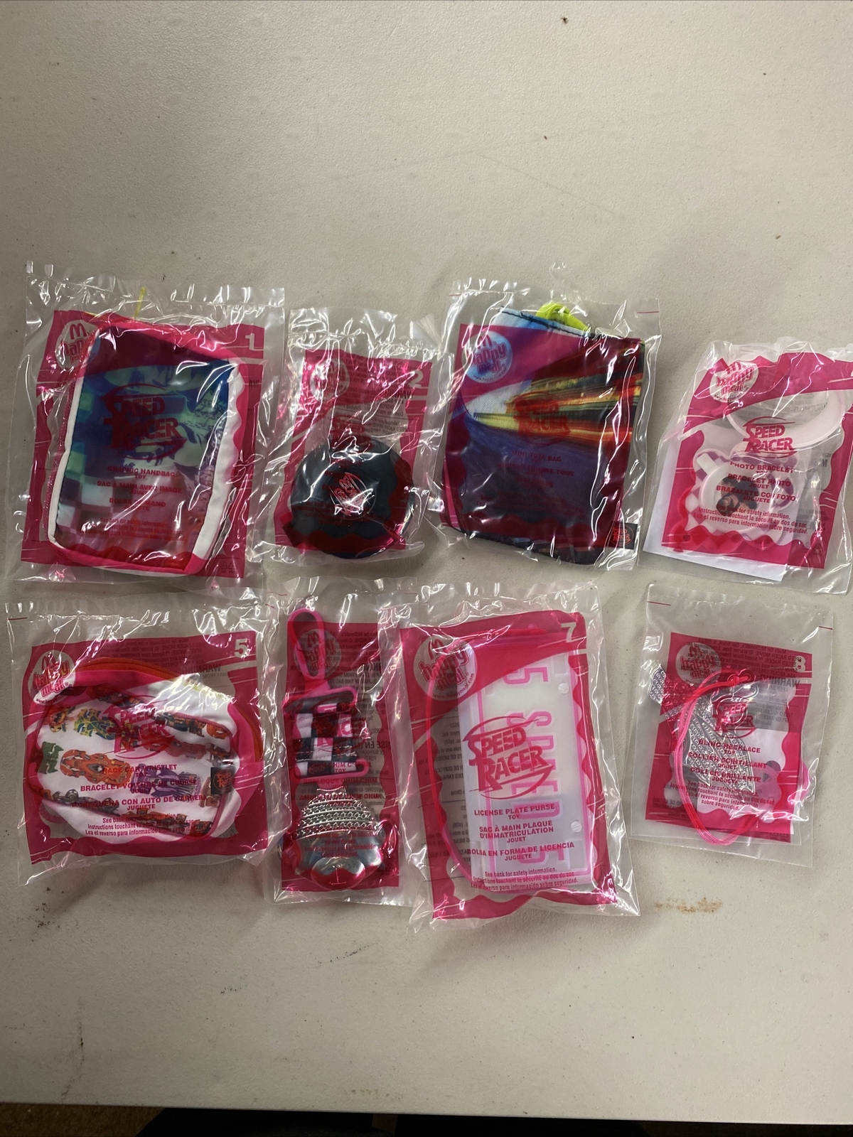 2008 McDonald's Speed Racer Happy Meal Toys COMPLETE Pink Girls Set Of ...