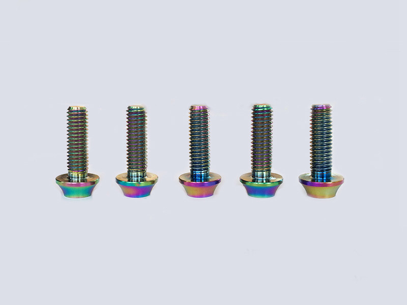 2PCS M6x16mm Ti/Golden/Rainbow GR5 Titanium Cone Head Bolts For Bicycle ...