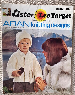 Vintage Lister Lee Target Pattern 802 for Child’s Jacket & Hat in Aran ...