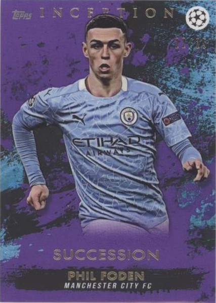 2020-21 Topps Inception UCL - Succession Purple Phil Foden /25 for sale ...