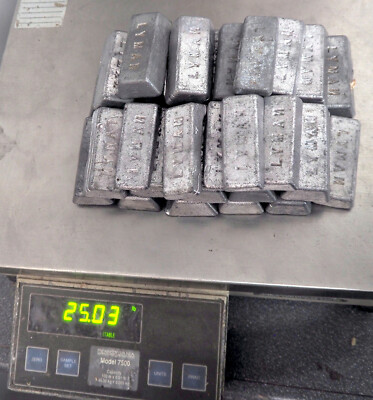 LYMAN Lead Alloy Ingot Bars Lot of Approx 25lbs / 31 Bars / Bullets ...