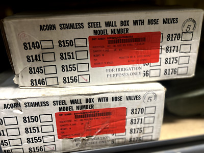 Acorn 8156 Stainless Steel Wall Box W/ Hose Valves | eBay