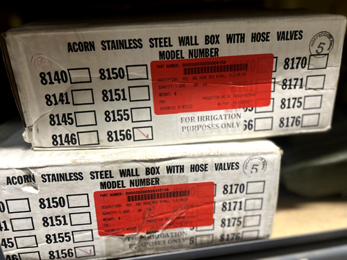 Acorn 8156 Stainless Steel Wall Box W/ Hose Valves | eBay