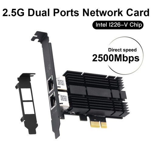Dual-Port 2.5G PCIe to RJ45 Adapter Intel I226 Chipset 2500/1000 ...