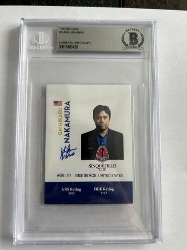 Hikaru Nakamura GRANDMASTER SIGNED AUTOGRAPH CHESS ROOKIE CARD BAS ...