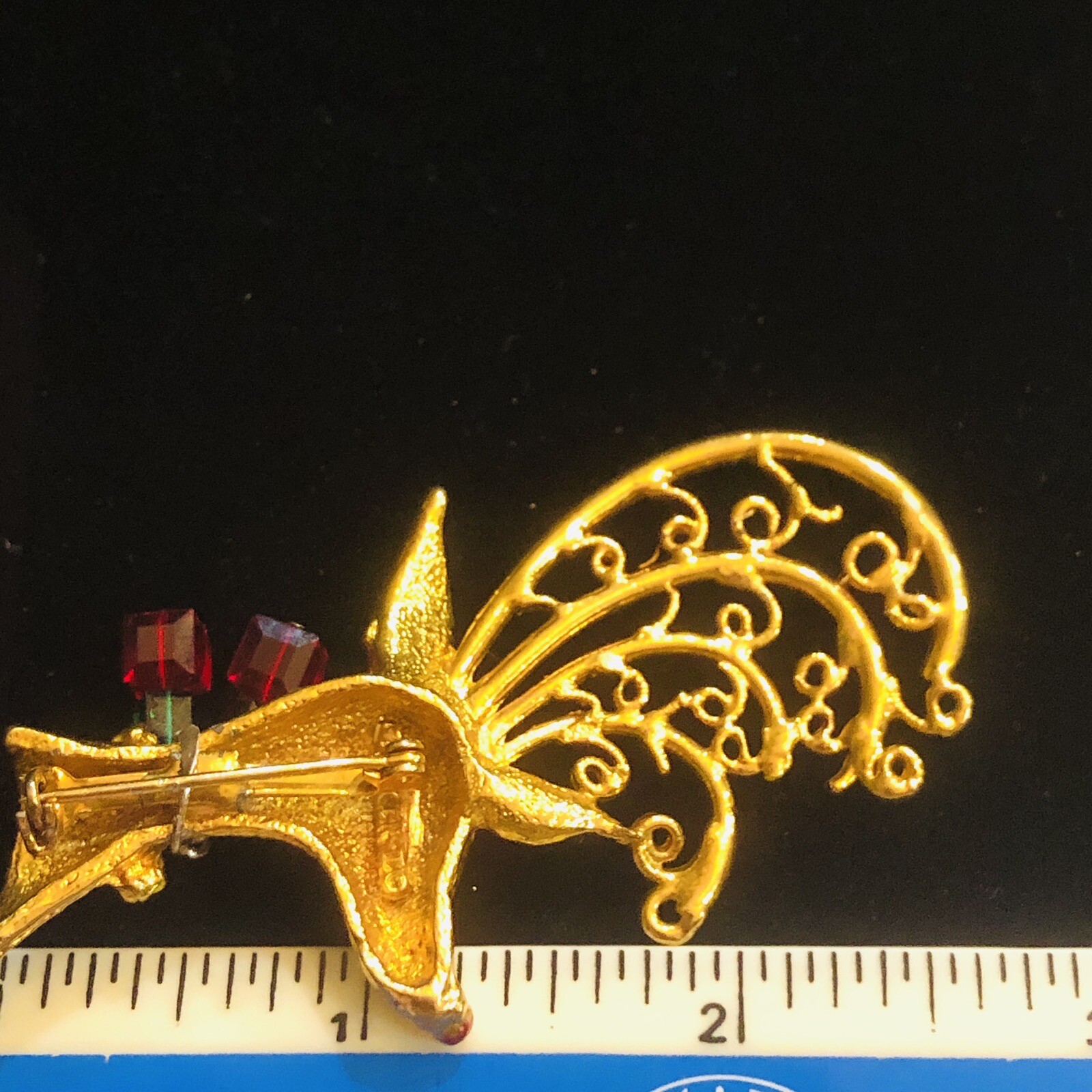 VTG Reindeer TANCER II Brooch Pin Goldtone With Amethyst Eye And ...