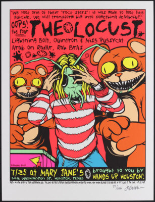 Locust Blacklight Poster Jermaine Rogers 2002 Houston Screamo Dero Kurt ...