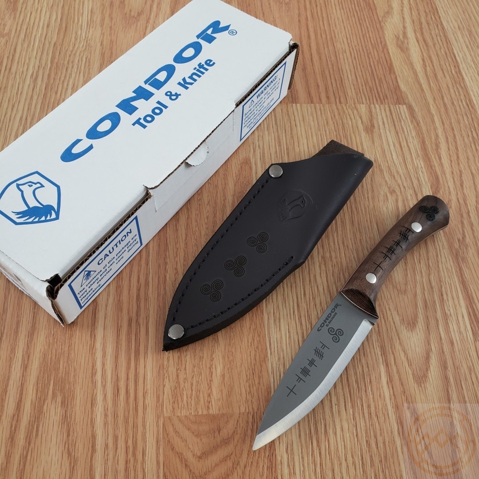 Condor Druid Fixed Knife 4.5" Satin Finish 1095HC Steel Blade Walnut ...