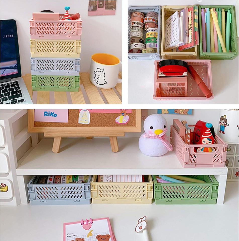 4pack Mini Storage Baskets Plastic For Shelf Home Kitchen Storage Bin ...