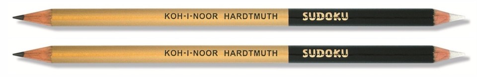 Double Sided Graphite Pencil Eraser KOH-I-NOOR Sudoku Crossword | eBay