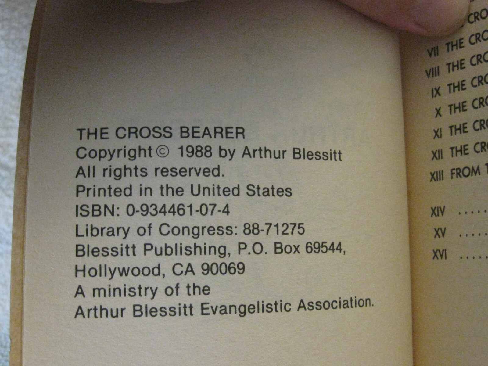 Arthur Blessitt - The Cross Bearer (1988) custom rare Jesus movement ...