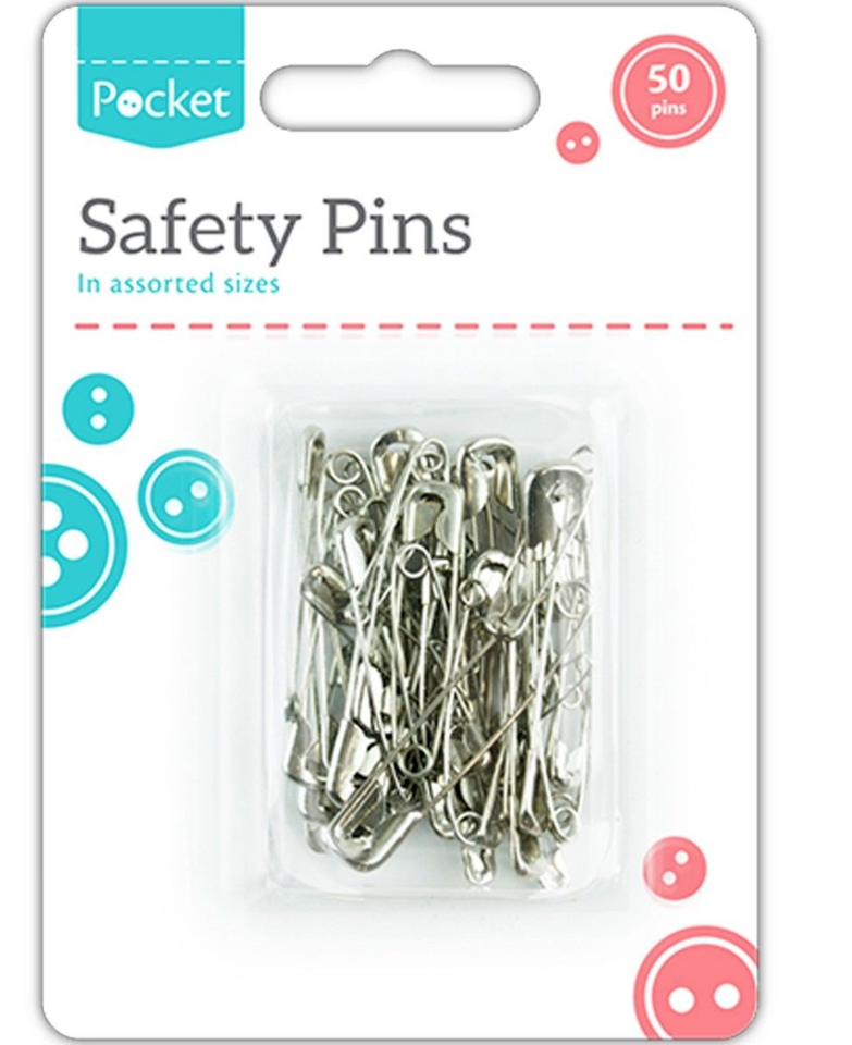 50Pc x Assorted Steel Safety Pins Small-Large Size Hemming Craft ...
