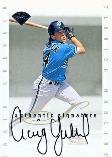 Craig Grebeck 1996 Leaf Authentic Signature Series On Card Autograph ...
