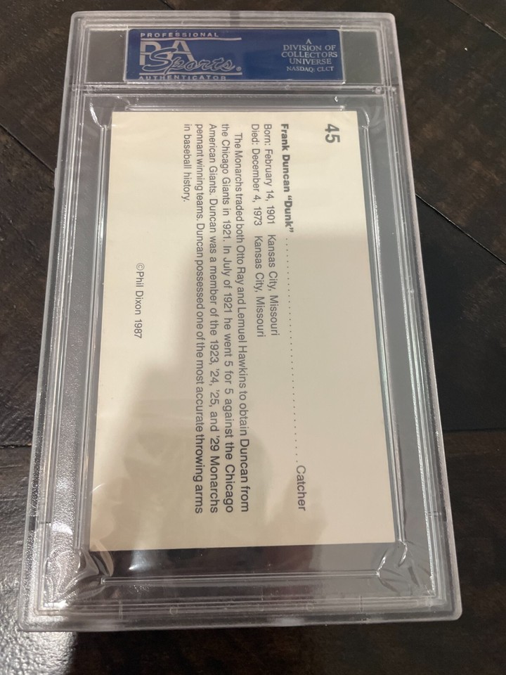 1987 Negro League Frank Duncan Phil Dixon PSA 7 | eBay