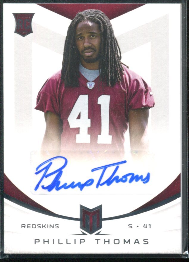 2013 Momentum Rookie Signatures Silver #174 Phillip Thomas Autograph RC ...
