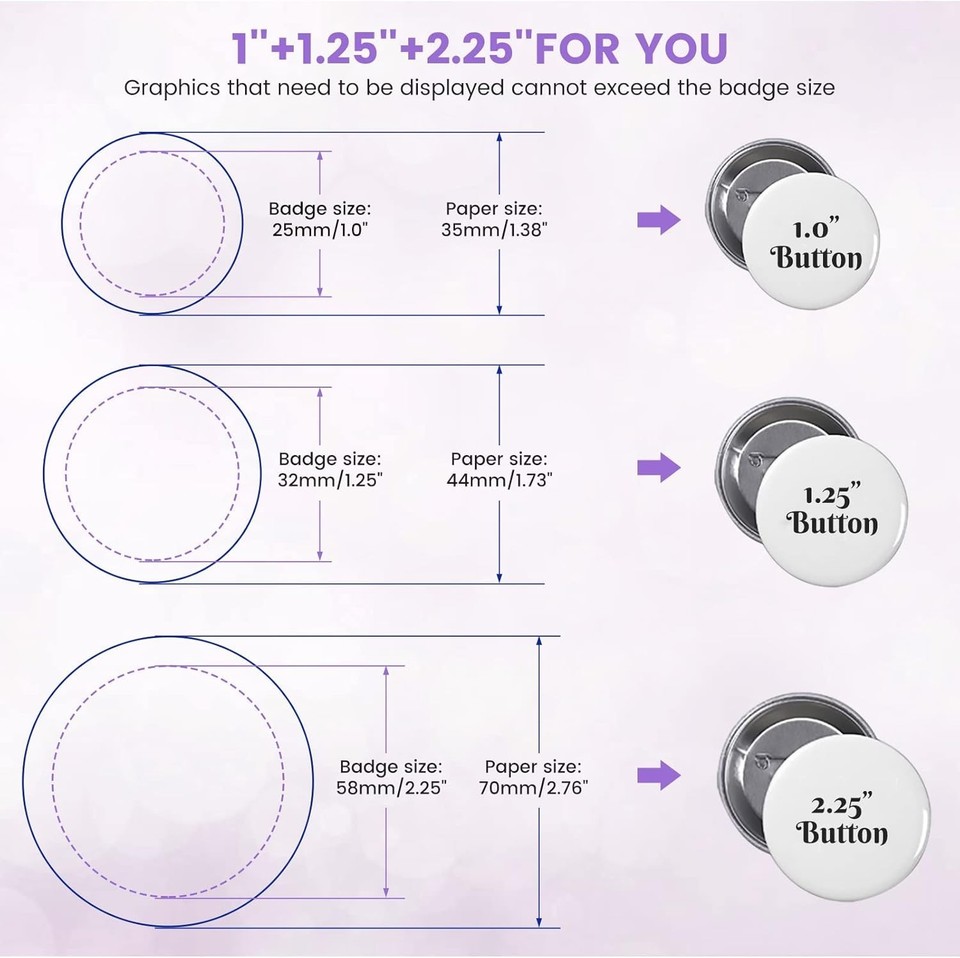 Versatile Button Pin Maker Machine - Create 1'' to 2.25'' Personalized ...