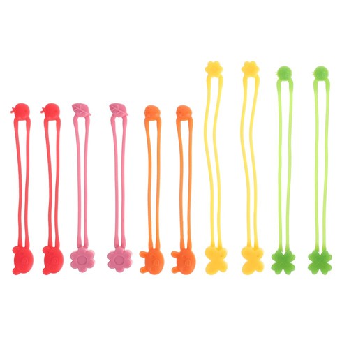 10 Pcs Binding Rope Vegetable Bands Silicone Elastic Reusable Ties ...