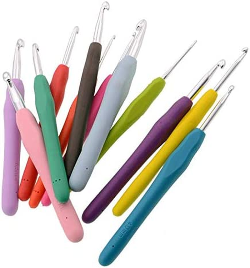 Color Crochet Soft Handle Crochet Tool Crochet Set，12Pieces for Weaving ...