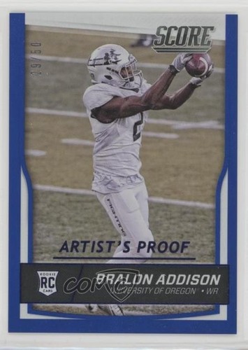 2016 Score - Rookies Bralon Addison #376 Jumbo Artist's Proof /50 (RC ...
