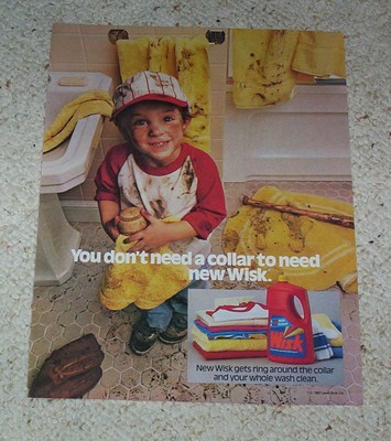 1987 print ad page -Wisk Laundry Soap CUTE dirty little baseball BOY ...