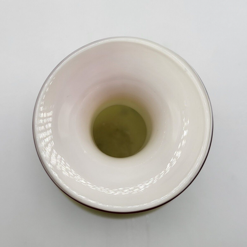 Dalian Art Glass Double Handled Vase 7.5-inches - Vintage Opaque Swirl ...